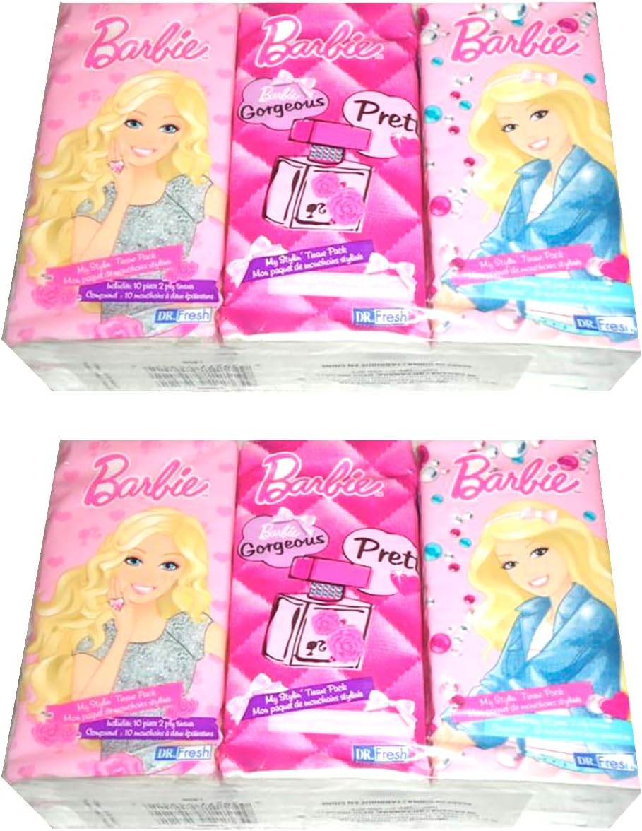 Amazon.com: Barbie - Two 6 Packs - 10 2-ply Pocket Tissues : Health ...