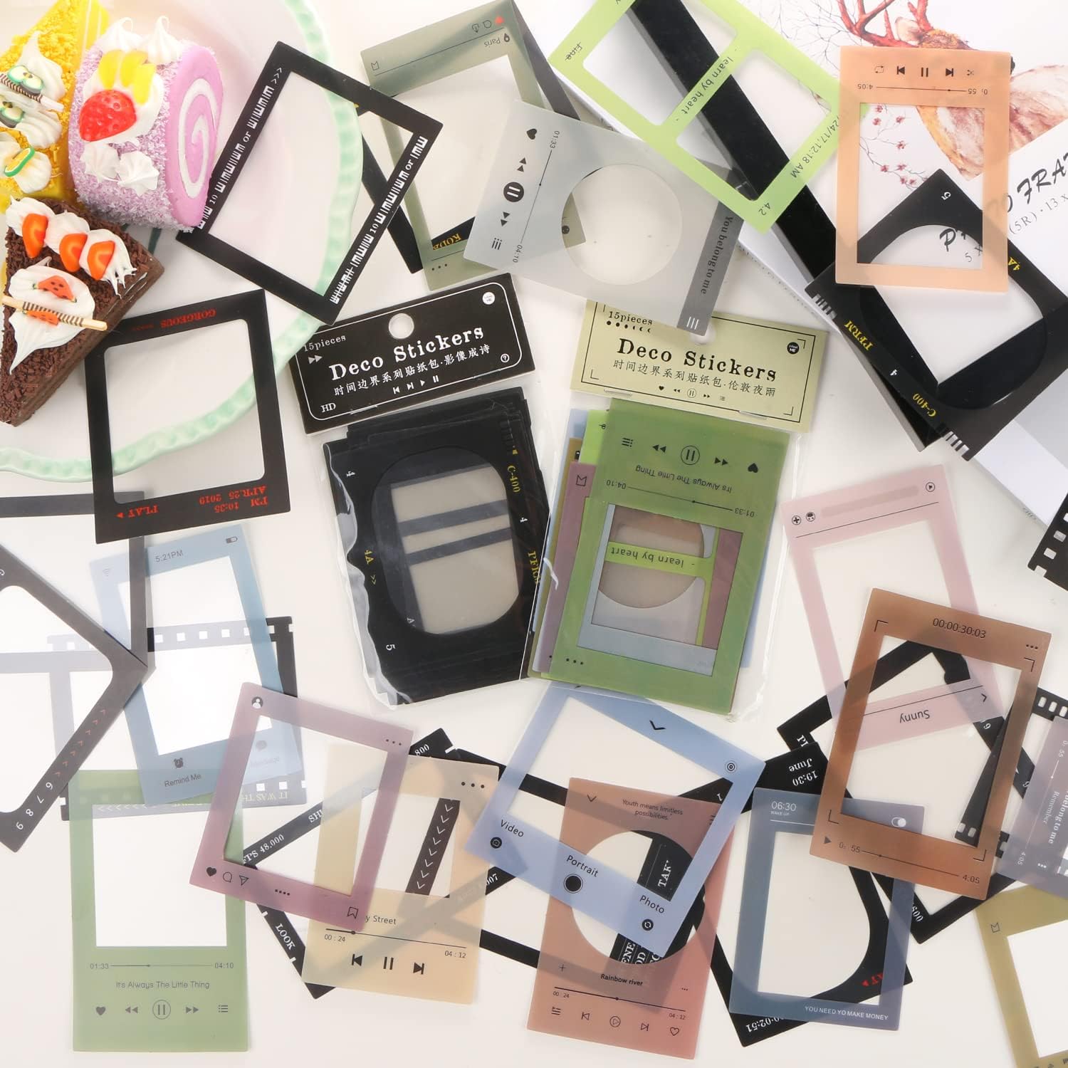 Amazon.com: DREMISI 2 Pack PET Decorative Stickers Assorted Frame ...