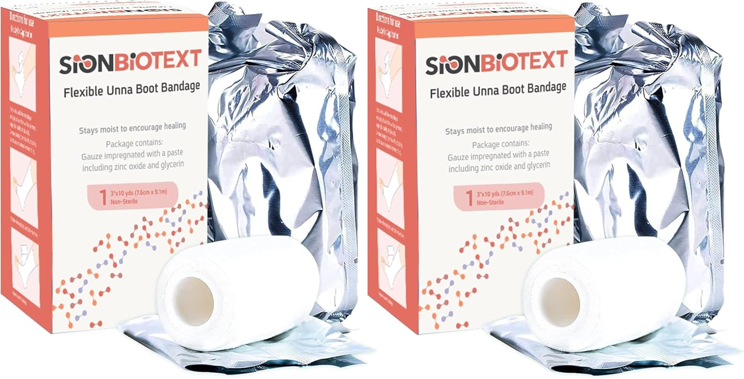 Amazon.com: Sion Biotext Flexible Unna Boot Fabric Bandages with Zinc ...