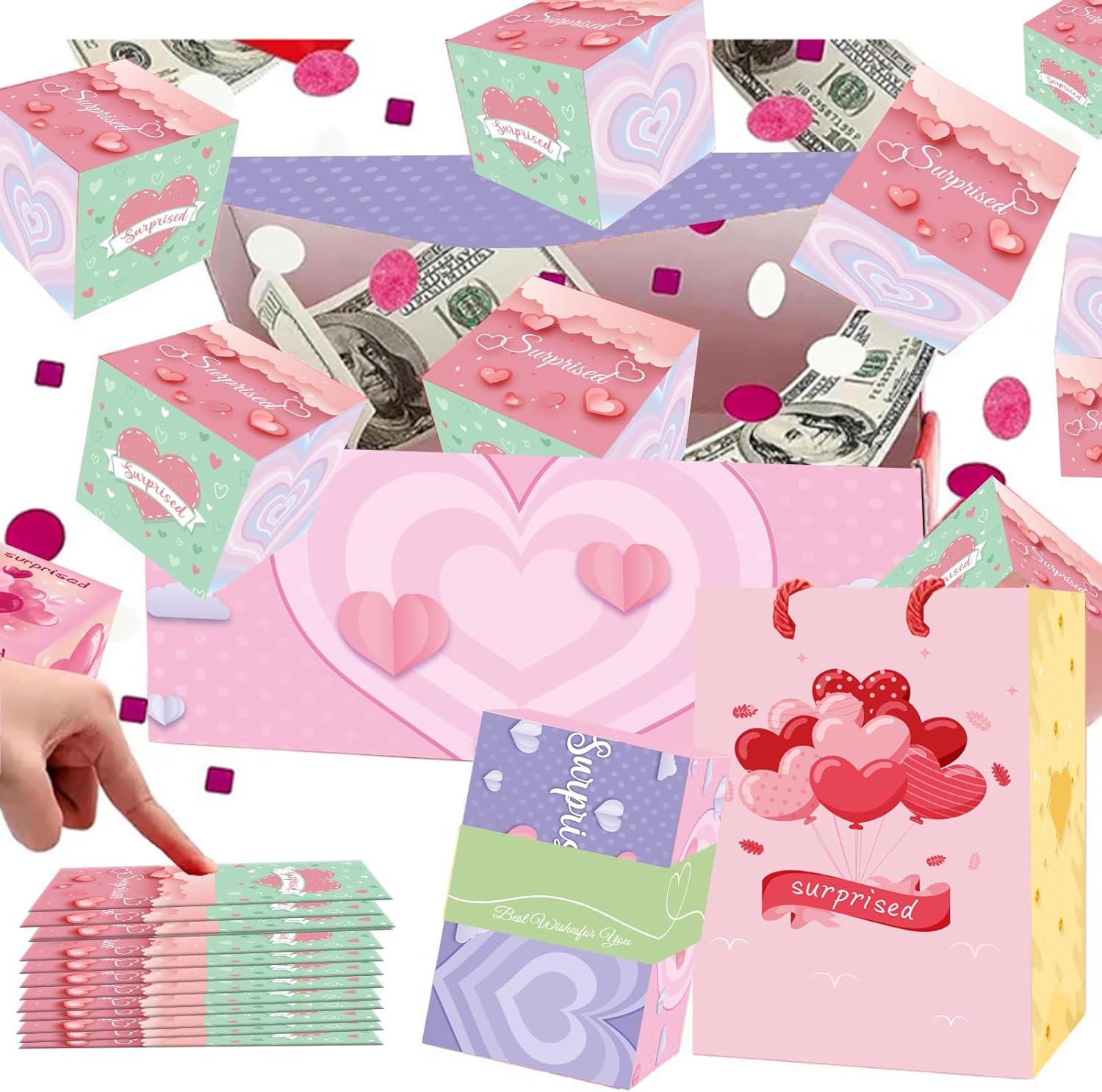 Amazon.com: Explosion Gift Box Set - 12 Small Boxes with Confetti and ...