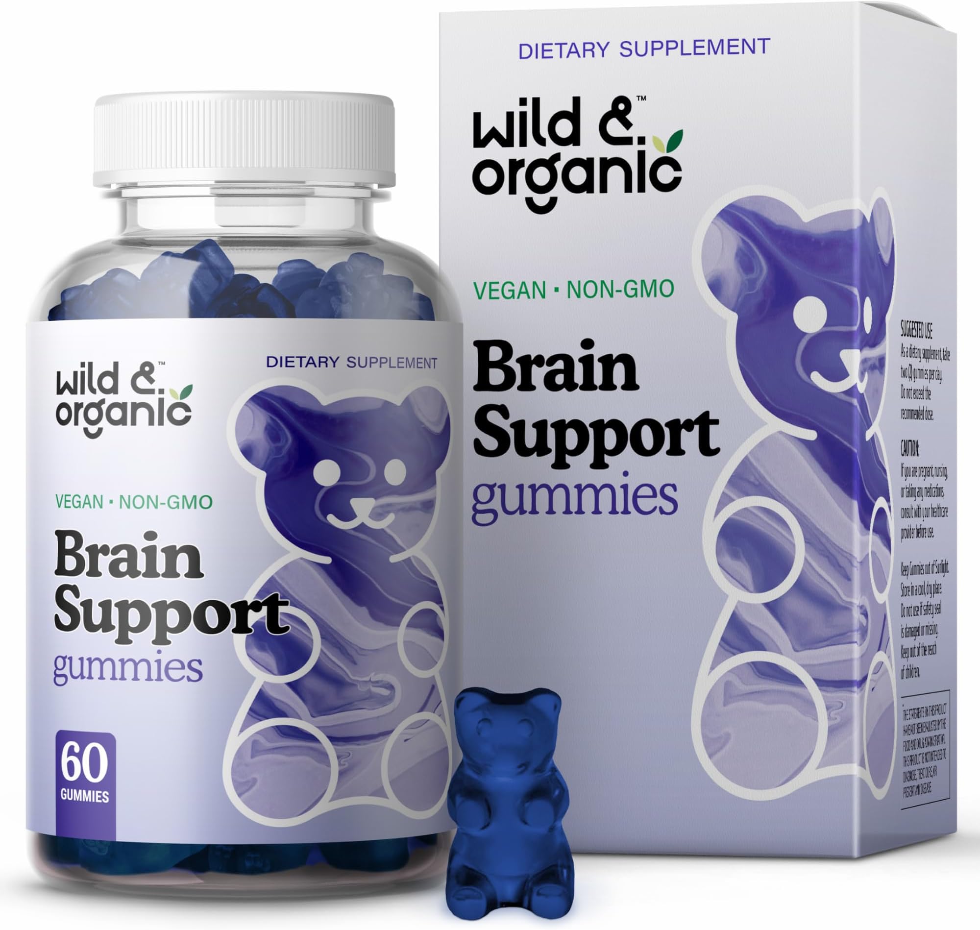 Amazon.com: Wild & Organic Brain Support Gummies - Focus Supplement w ...