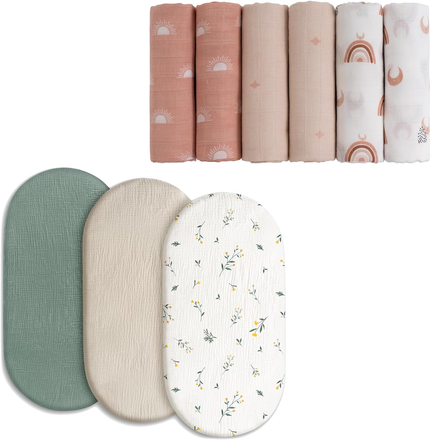 Amazon.com: GLLQUEN BABY Receiving Blankets Cotton Muslin Swaddle ...
