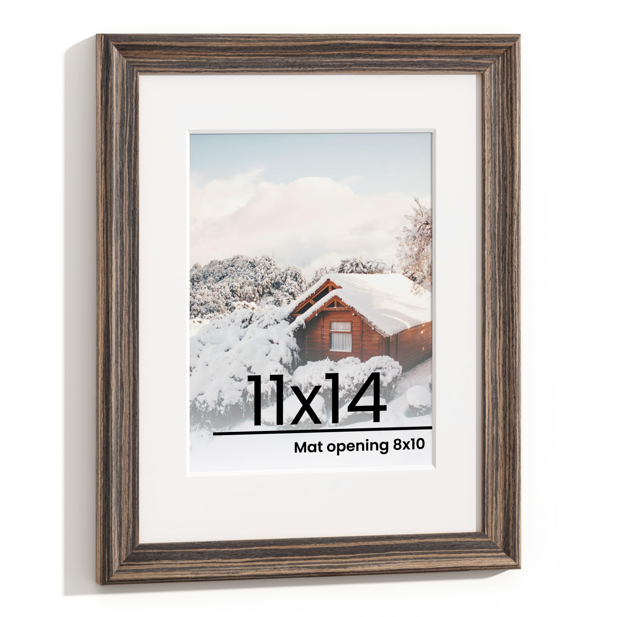 Amazon.com - 11x14 Wood Picture Frame, 11x14 inch Photo Frame with 8x10 ...