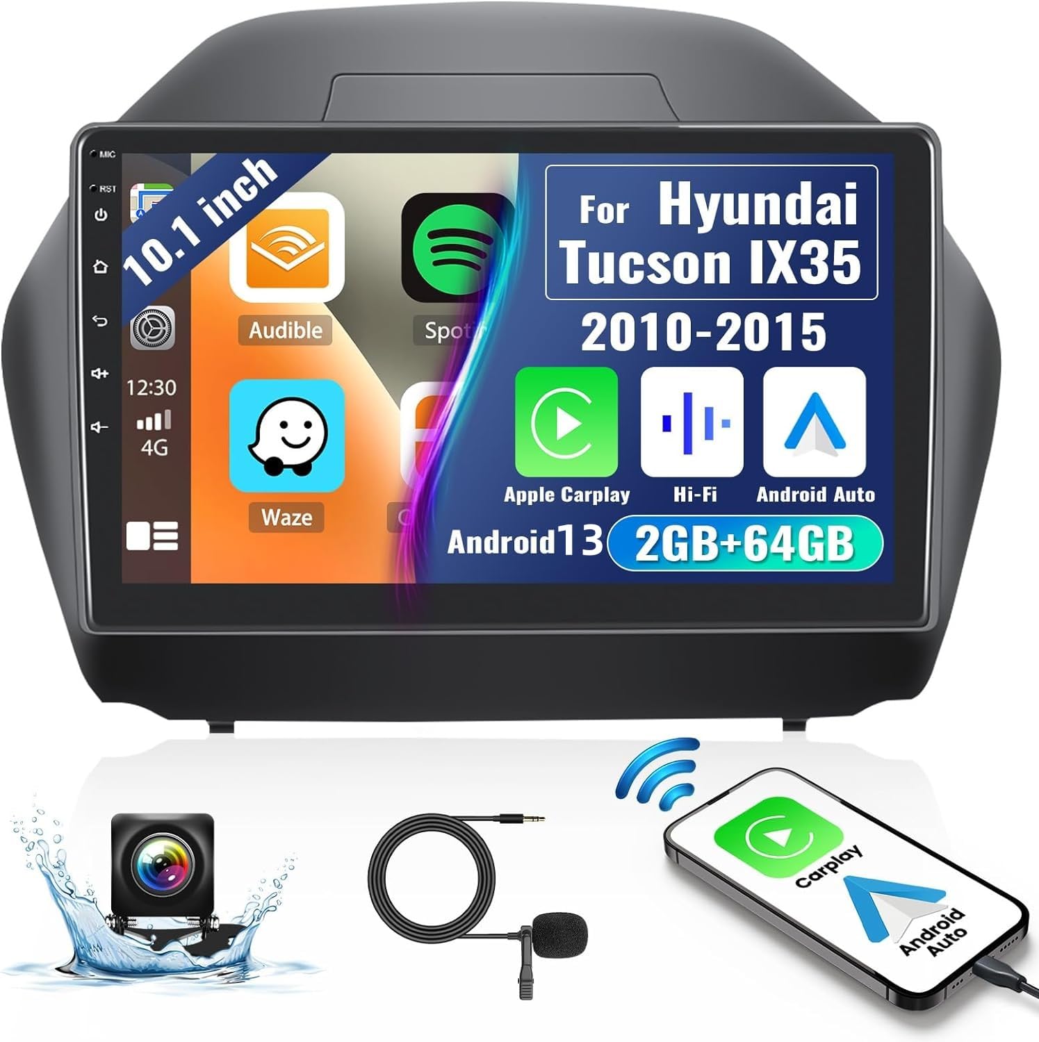 Amazon.com: 2G+64G CAMECHO Android 13 Car Stereo for Hyundai Tucson ...