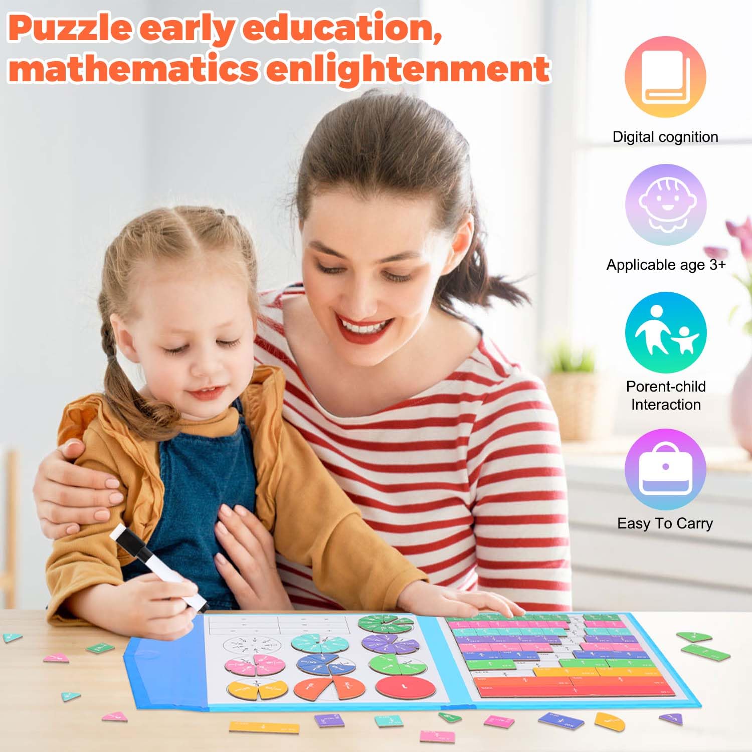 Fraction Manipulatives Magnetic Fraction Educational Puzzle - Fraction ...