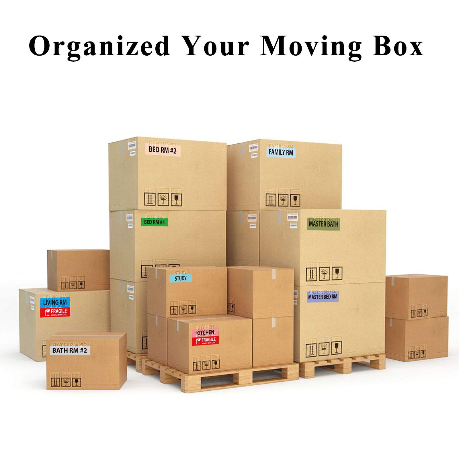 Snapklik.com : Home Moving Labels - 14 Rolls Color Coded Packing Labels ...