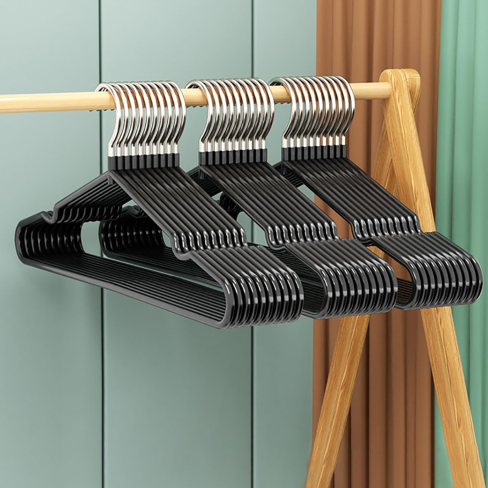 Amazon.com: 2. Simple Metal Hanger with Grooves for Easy Airing, Non ...