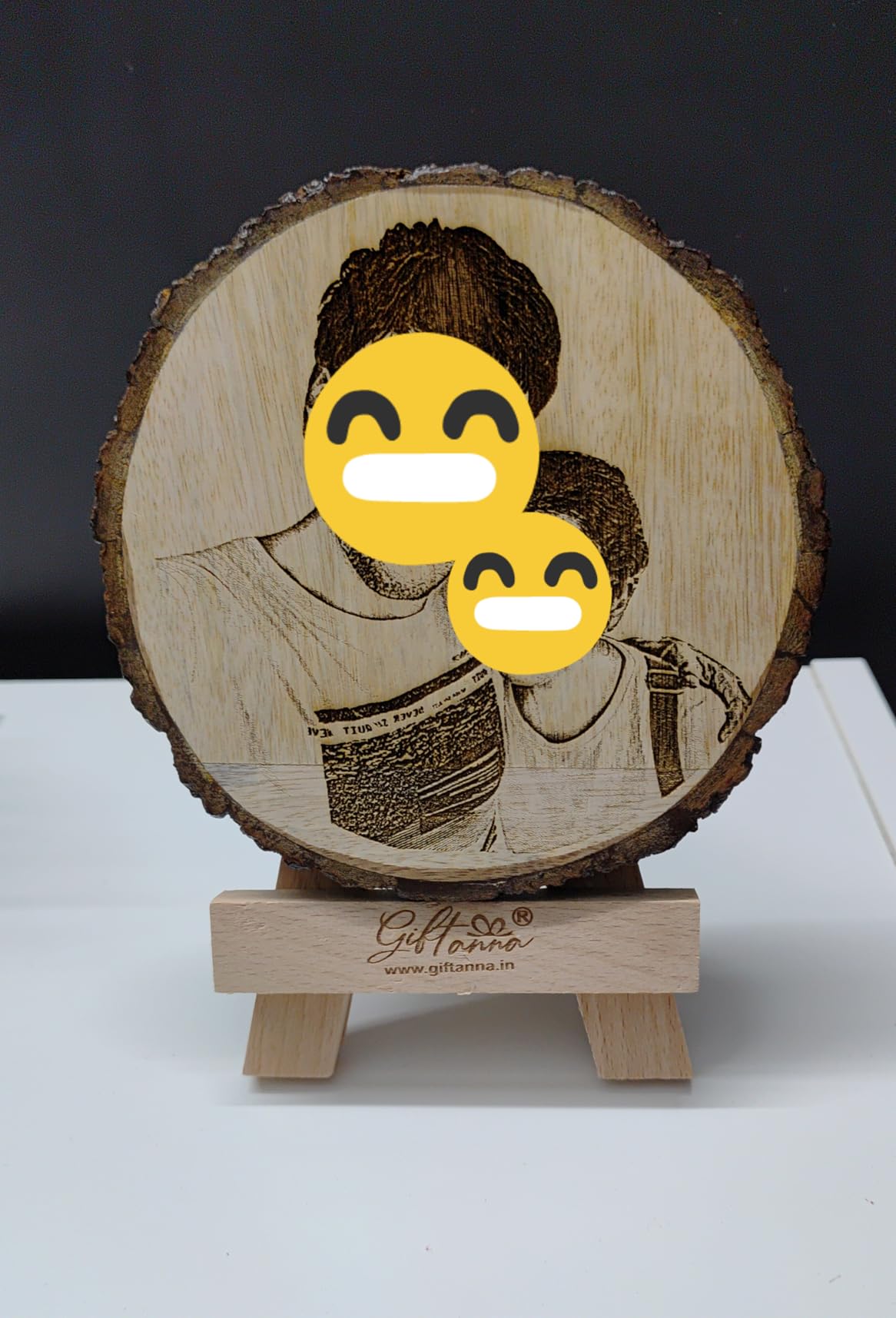 Giftanna Customize Engraved Natural Slice Wooden Photo Frame ...