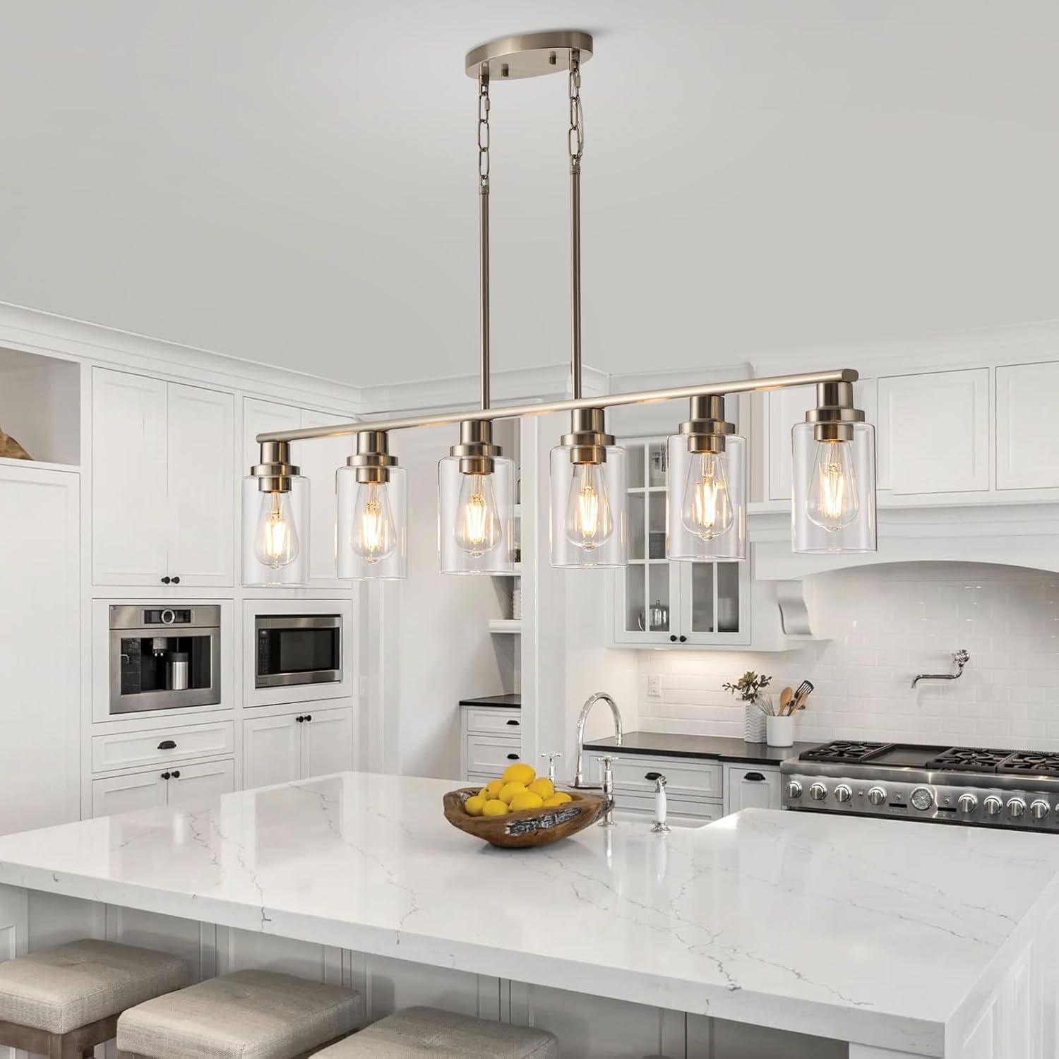 KPIOK Dining Room Light Fixtures Over Table,6-Light Farmhouse Kitchen ...