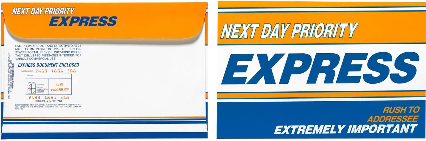 Amazon.com : 9 x 12 Booklet Express Envelopes - Next Day Express (700 ...