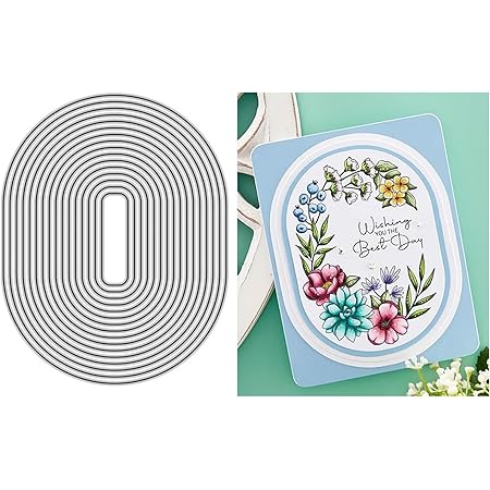 Amazon.com : Oval Border Die Cuts for Card Making,Metal Cutting Dies ...