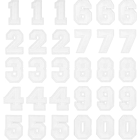 Amazon.com: Lusofie 30pcs Numbers Iron On Patches ,Number Patch 0-9 ...