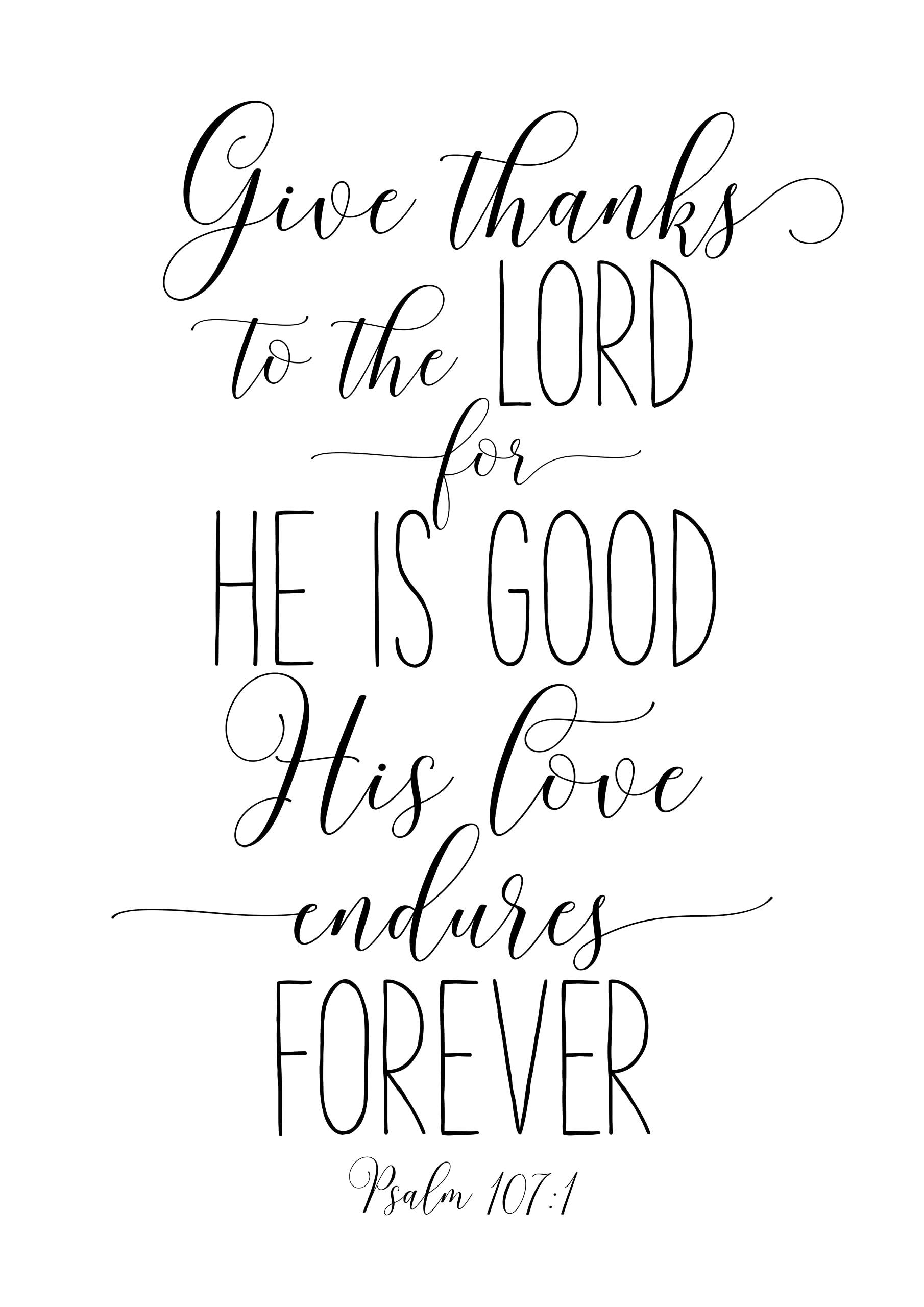 Give Thanks To The Lord Printable