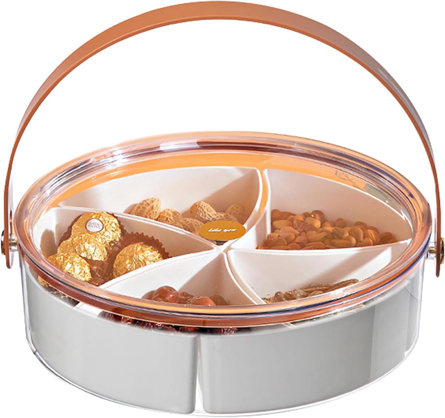 Amazon.com: WMM Round Clear Divided Serving Tray with Lid and Handle ...