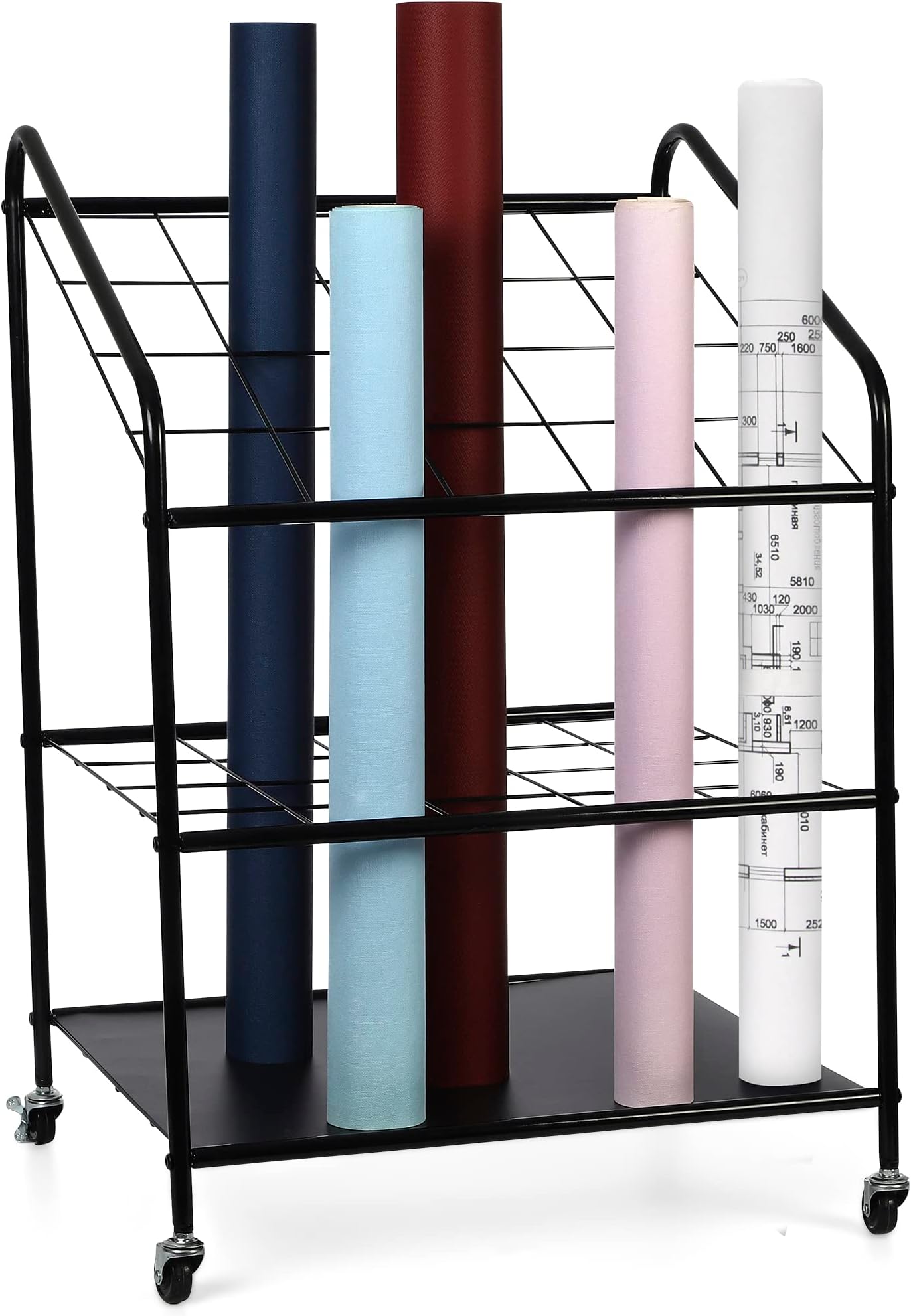 Amazon.com : Brookside Design Wall Mounted Blueprint Storage Rack ...