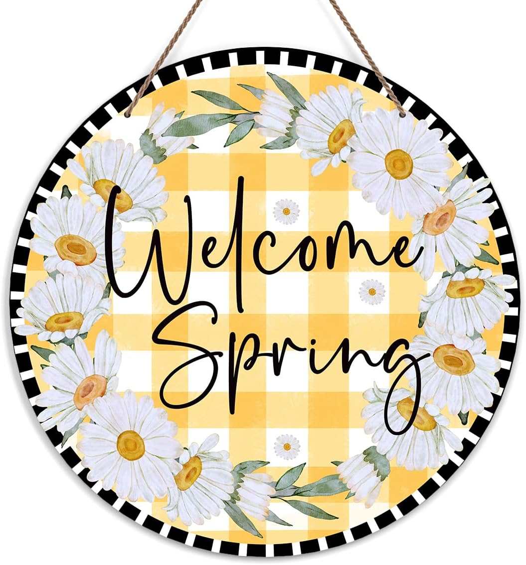 Amazon.com: Welcome Spring Door Sign, Spring Flowers Spring Decor ...