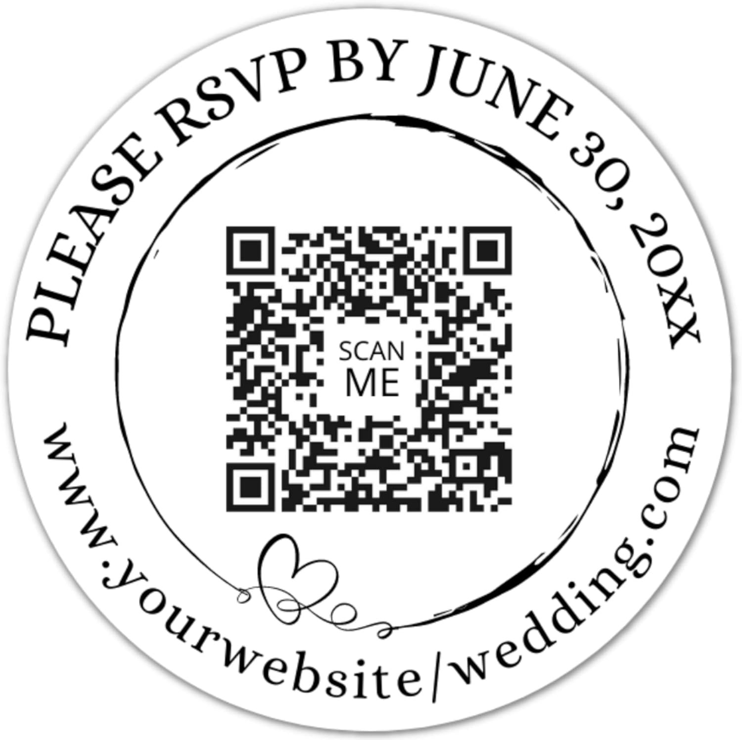 Amazon.com: QR Code Stickers, Wedding RSVP Simple Modern Labels ...