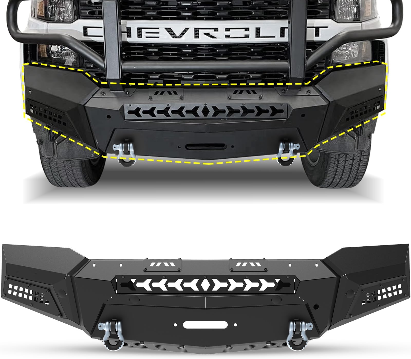 Amazon.com: AUTOWIKI Front Bumper for 2019 2020 2021 Chevy Silverado ...