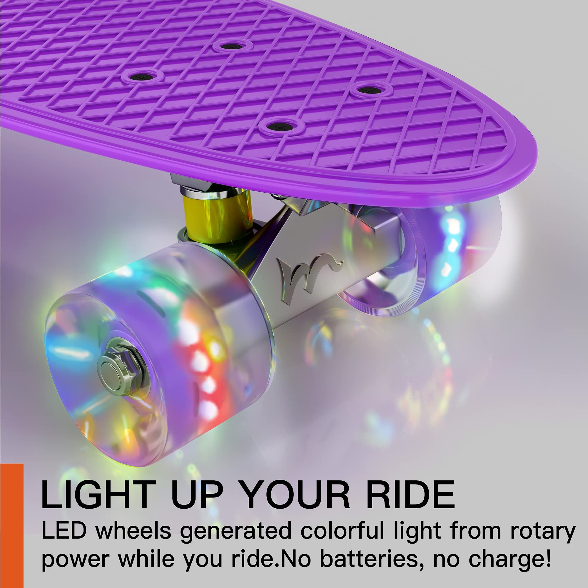 Merkapa 22" Complete Skateboard with Colorful LED Light Up Wheels for ...