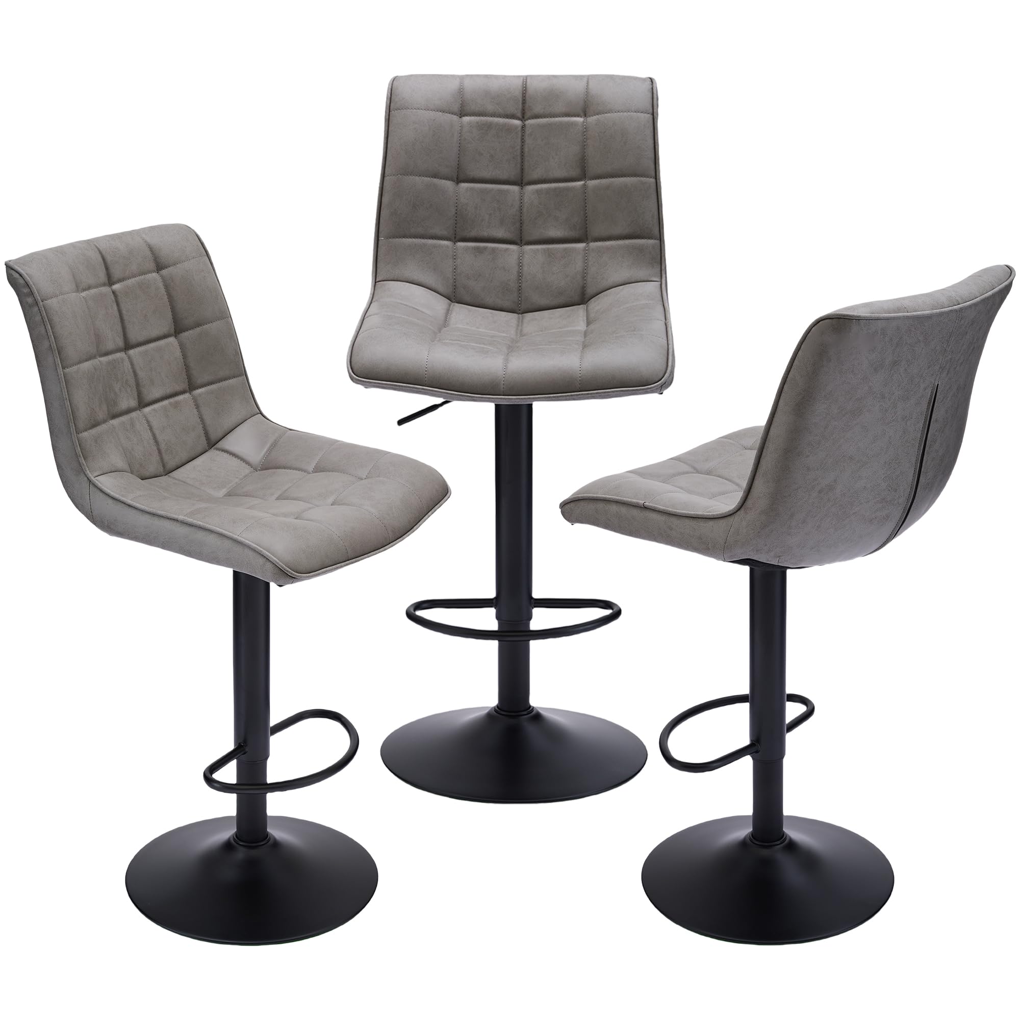 Amazon.com: FIRAVOE Swivel Bar Stools Set of 3, Modern Adjustable Bar ...