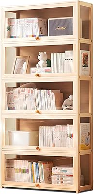 Amazon.com: CVDF Solid Wood Bookshelf, 10-Cube Storage Organizer, 5 ...