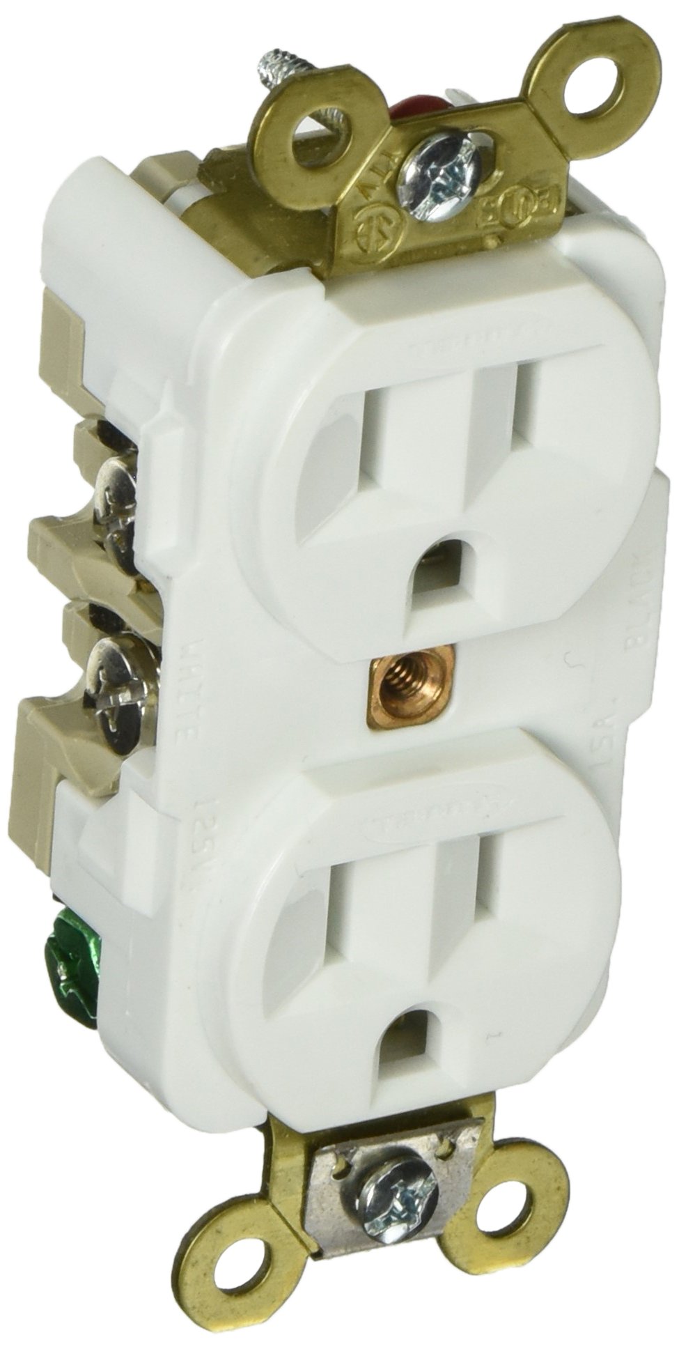 Hubbell HBL5262W Duplex Receptacle, HD Industrial Grade, 15 amp, 125V ...