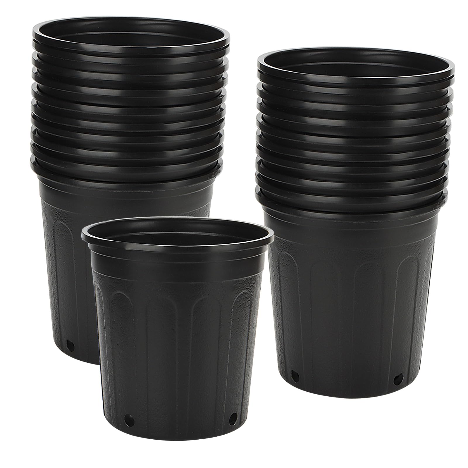 Amazon.com: MANCHAP 20PCS 1 Gallon 6.6 x 6.9 Inch Black Plastic Plant ...