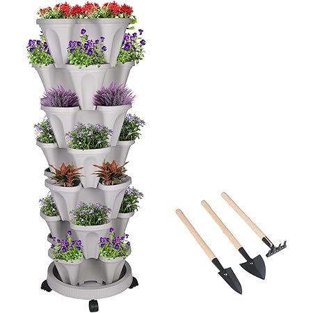 Amazon.com : Vertical Planter 7 Tier Stackable Planters Garden Tower ...