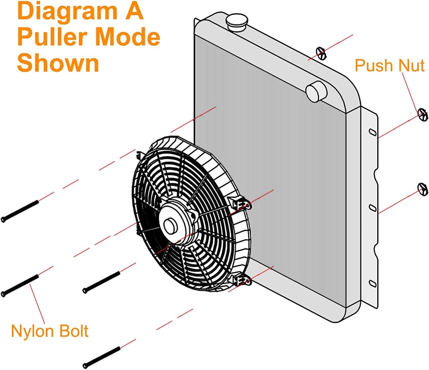 Buy 10 Universal Slim Fan Push Pull Electric Radiator Cooling Fan 800 ...