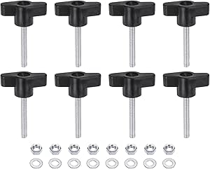 Amazon.com: HARFINGTON 8pcs Tee Wing Knobs M5 x 35mm Metric Thread 36mm Z/T Head Plastic Handles ...