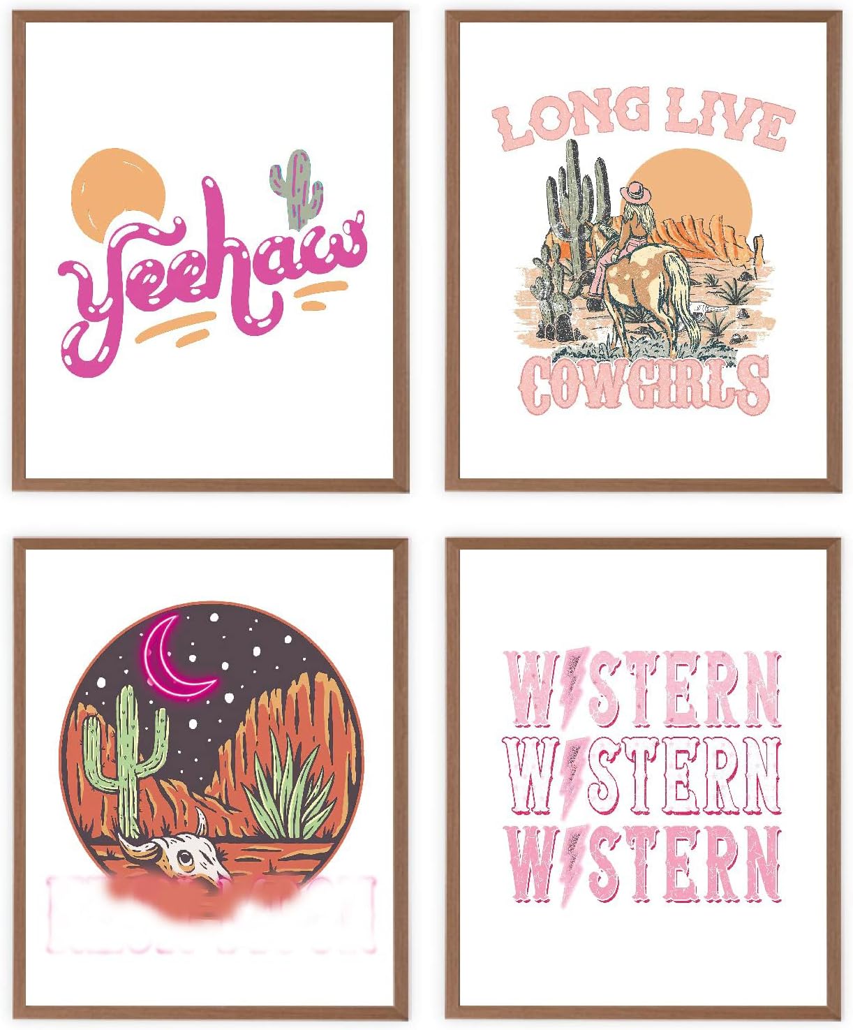 Amazon.com: VNWEK Western Wall Decor,Cowgirl Room Decor,Pink Preppy Yee ...