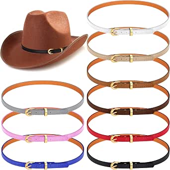 Crowye 9 Bandas Ajustables para Sombrero de Cuero Occidentales ...