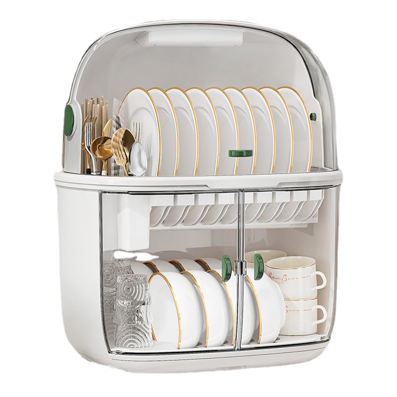 Andgogo Dish Drying Rack,2 Tier Plastic Dish Drying Stand Bowl Storage ...