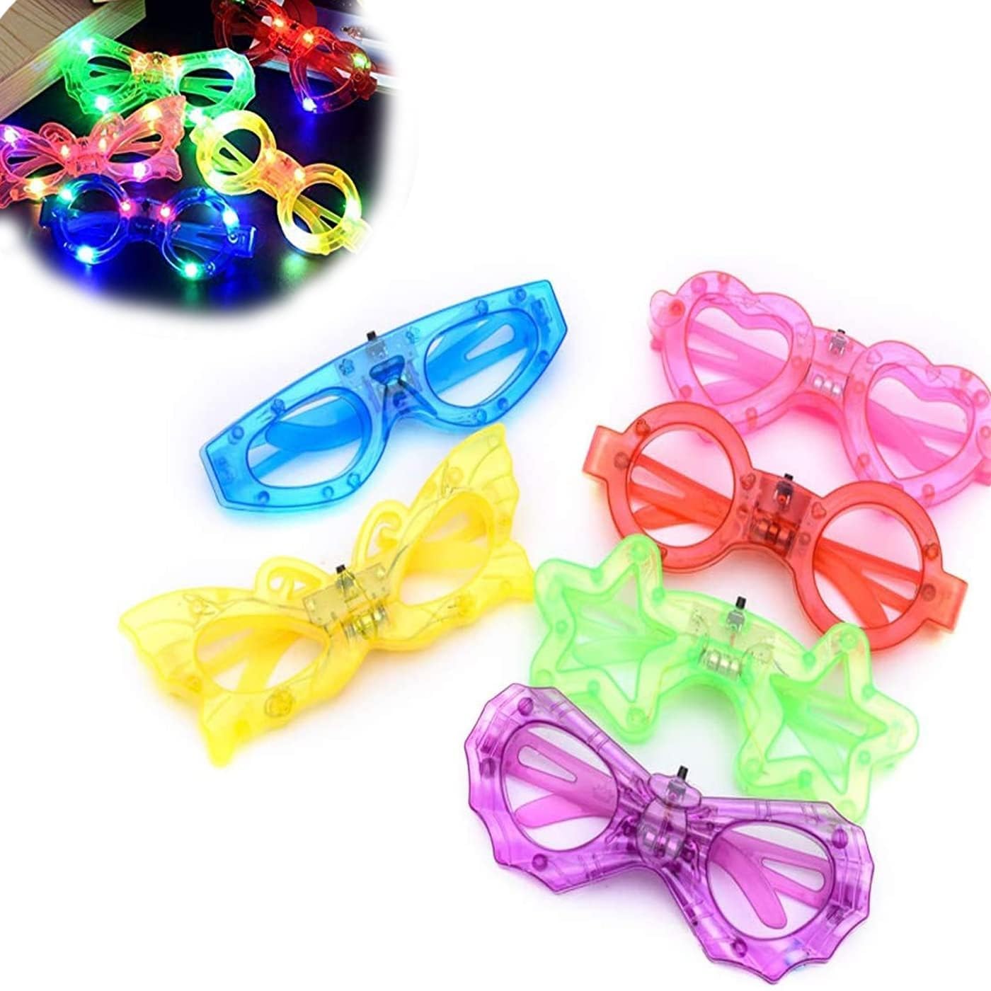 Birthday Popper Flashing Light Up Goggles (Set of 6) Lighting Eye ...