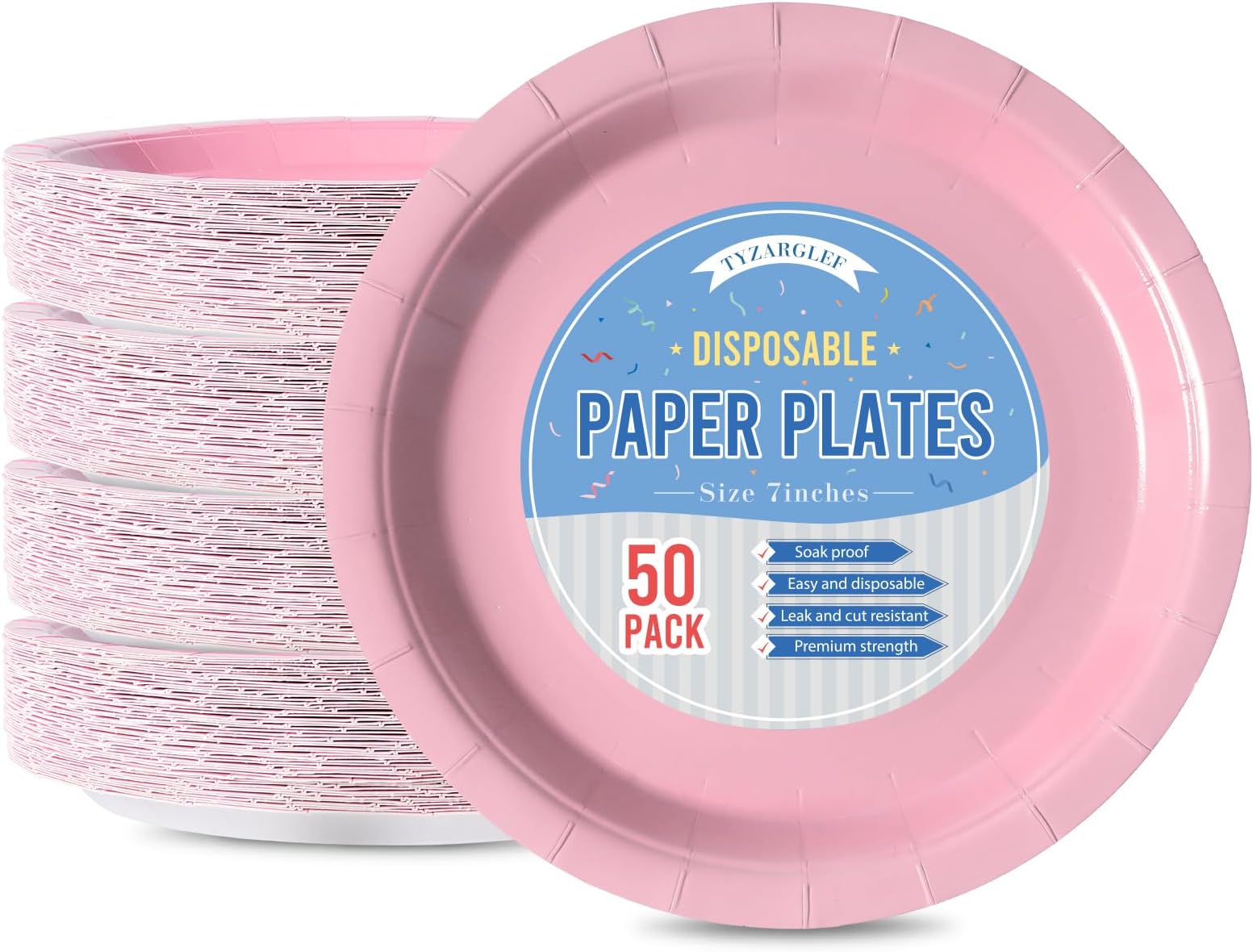 Amazon.com: Party Color Paper Plates Pink 9" 40 Count : Health & Household