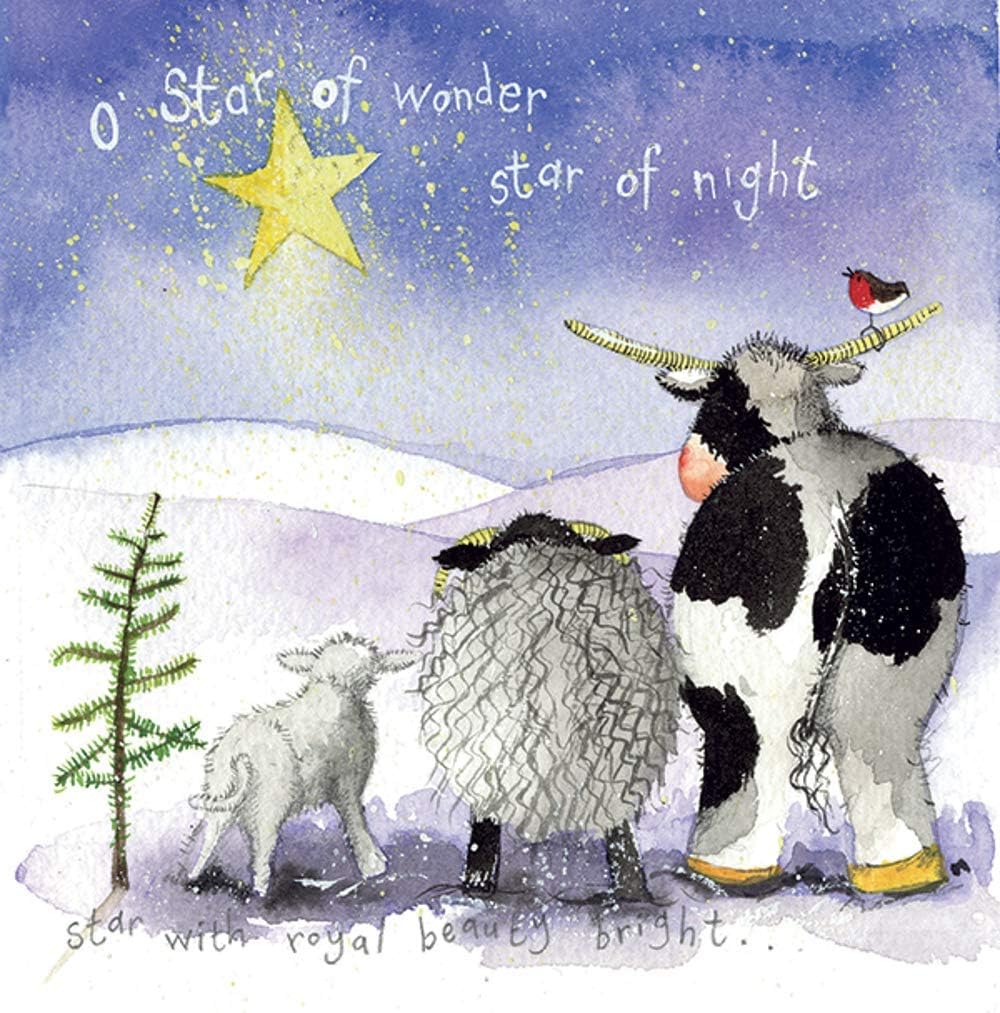 Alex Clark Star of Night Christmas Card Pack (Pack of 5 Cards) Farmyard ...