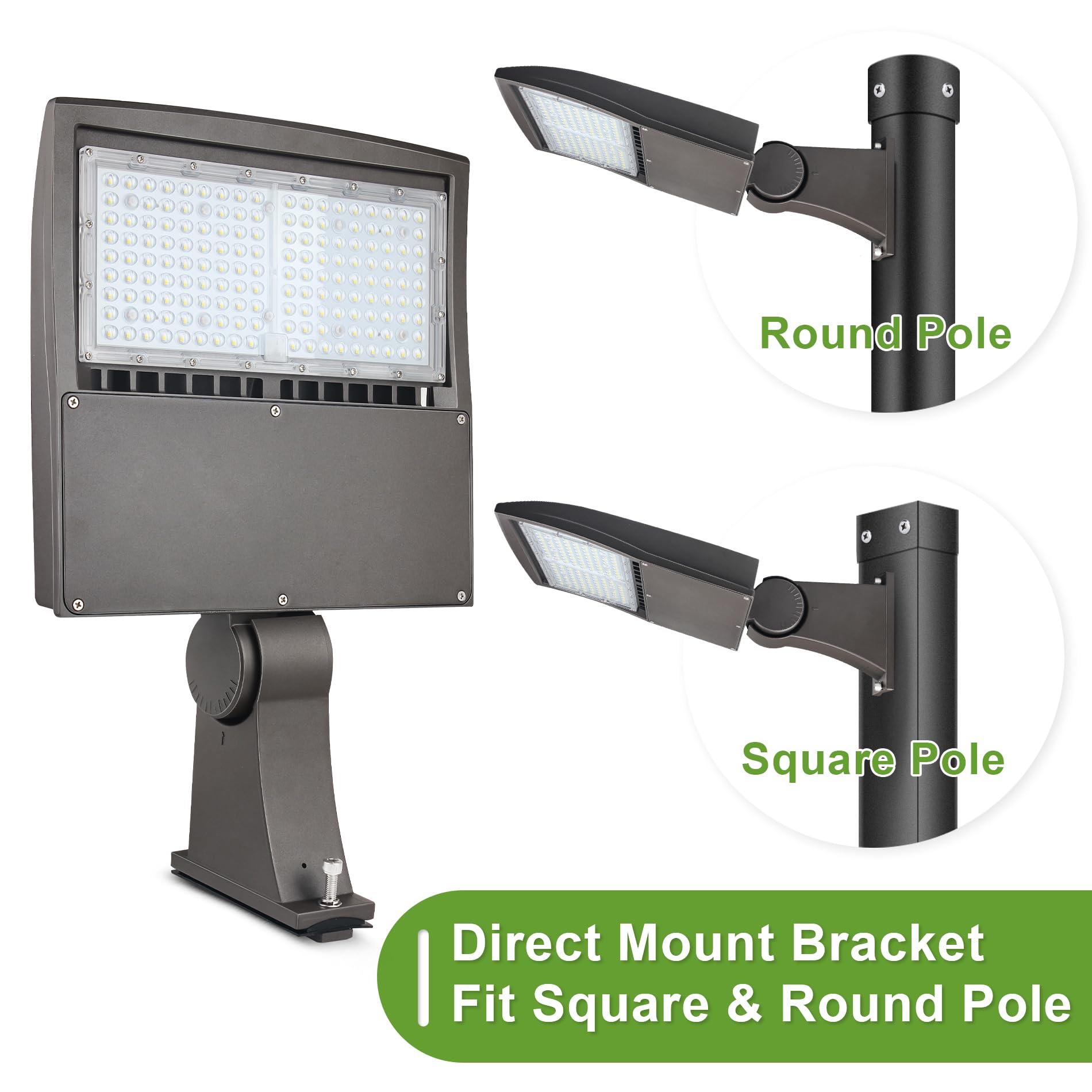 Round Parking Lot Lighting Pole Fixture 50W 75W Outdoor Led Post Top