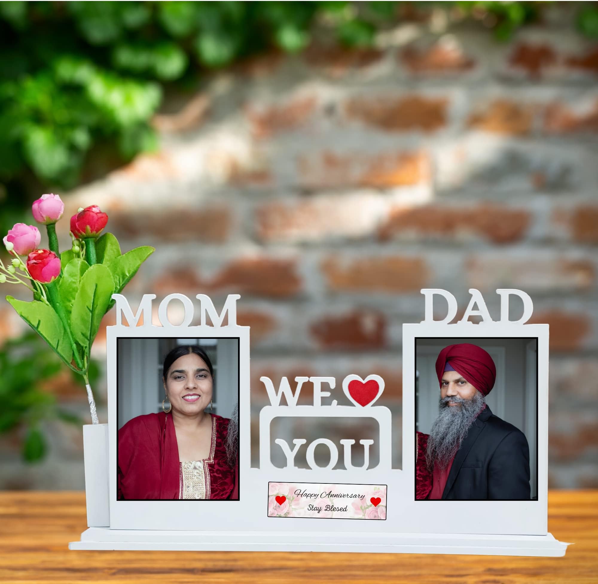 MYGIFTYSHOP MAA PAPA 2 Heart Customized Wooden Photo Frame Table Top 10 ...