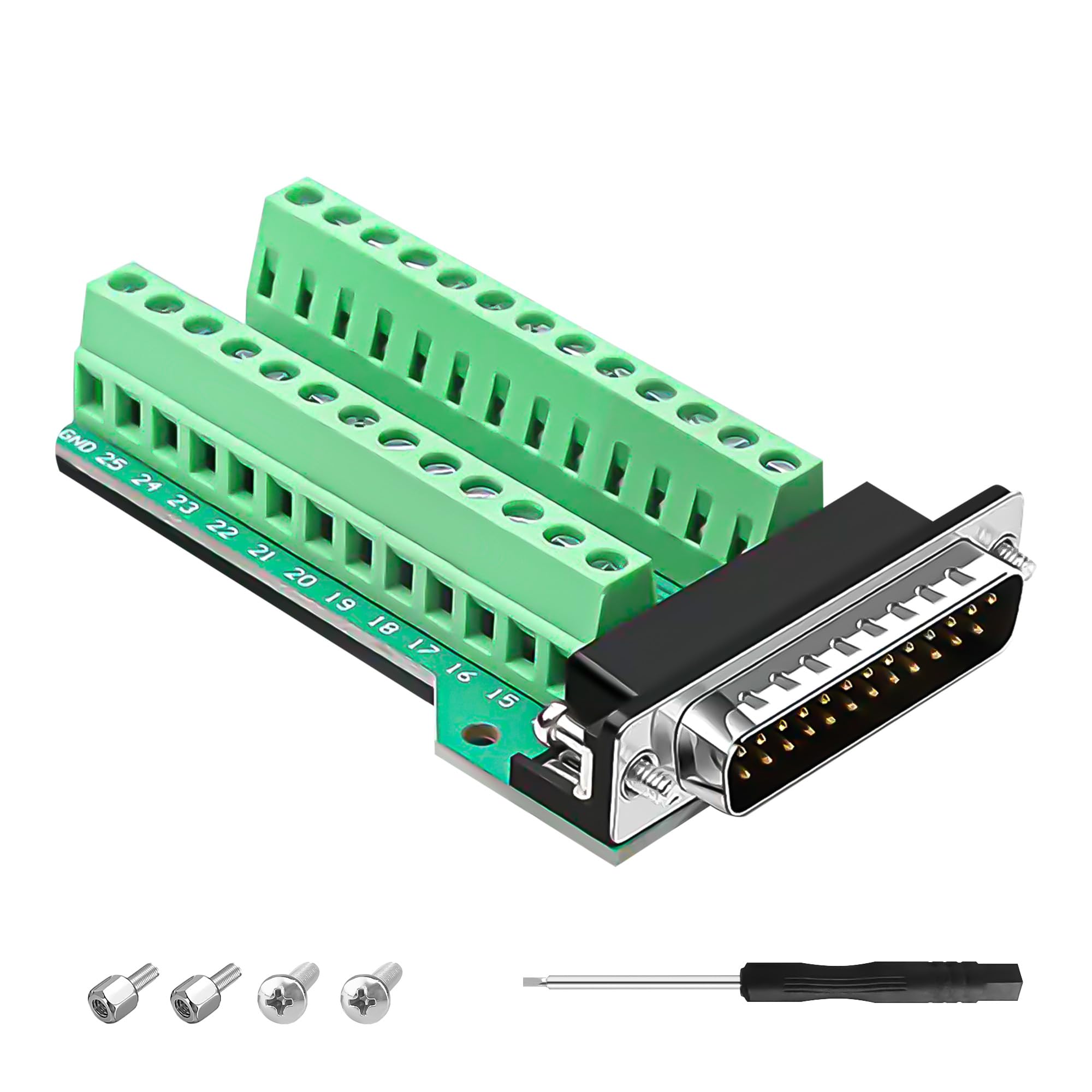 YIMATEECO DB25 Breakout Board, DB25 Male Adapter D-USB RS-232 Serial to ...