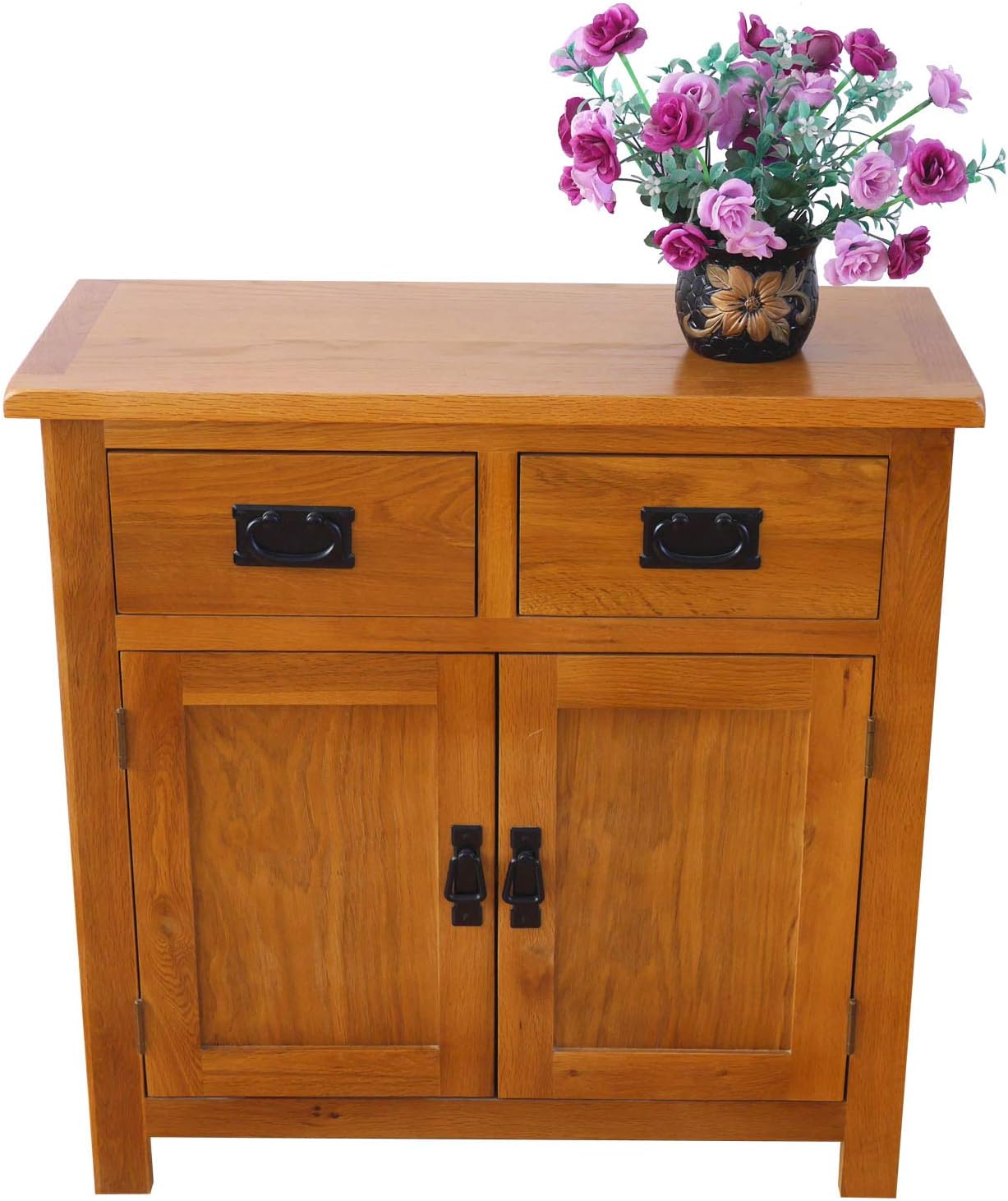 Amazon.com - KendyOak Oak Small Sideboard / 2 Door 2 Drawer Mini ...