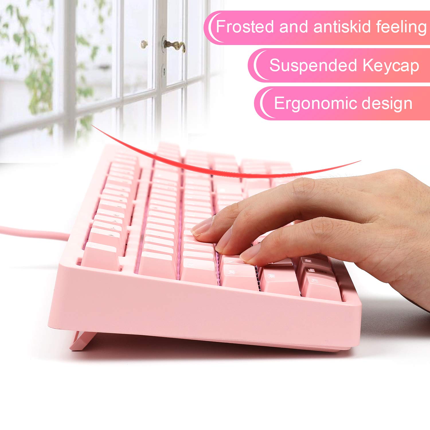 Buy Mechanical Pink Gaming Keyboard£¬Magegee MK-Armor LED Rainbow ...