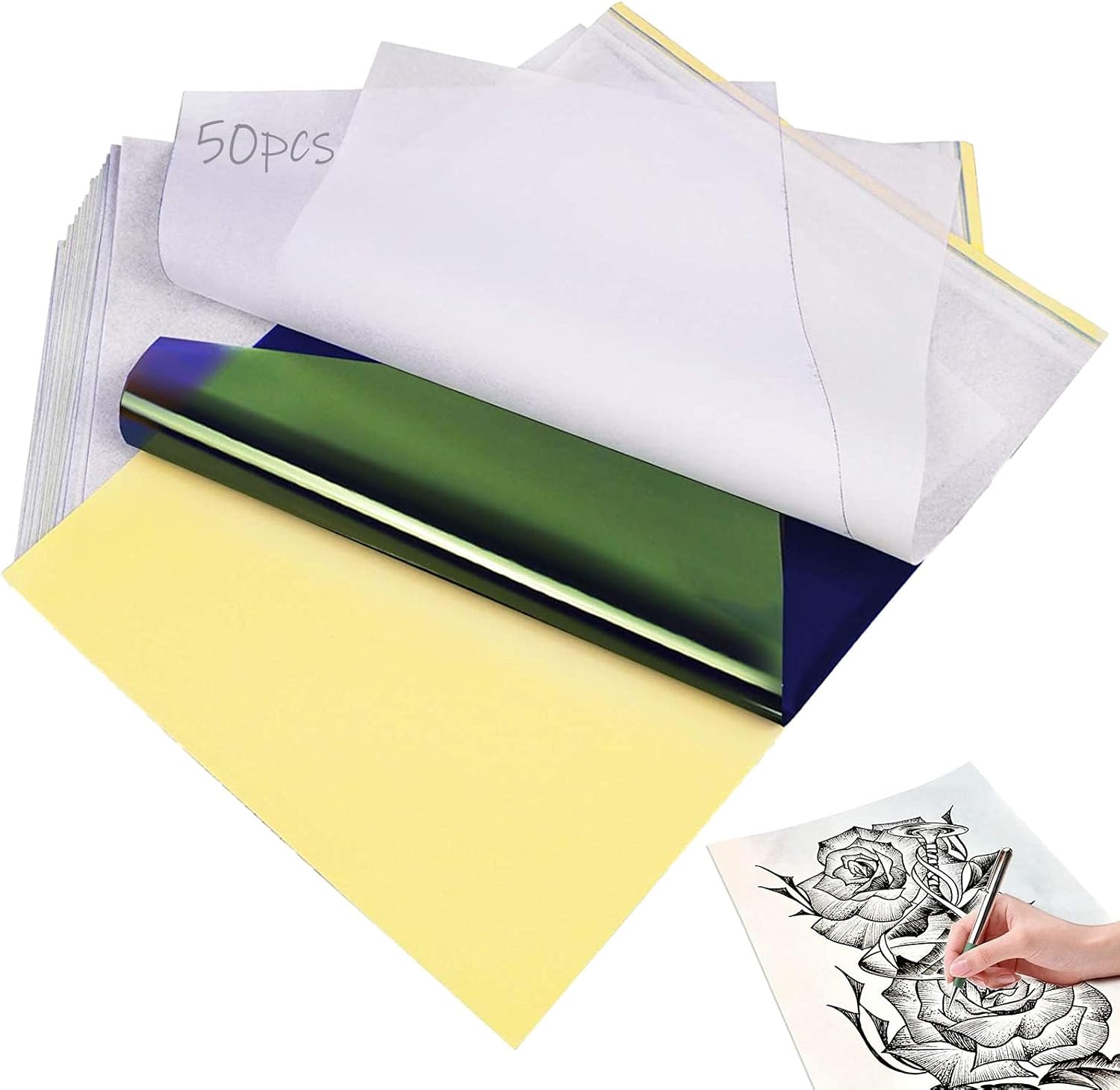 Amazon.com: Tattoo Transfer Paper - Usiriy 50 Sheets Tattoo Stencil ...