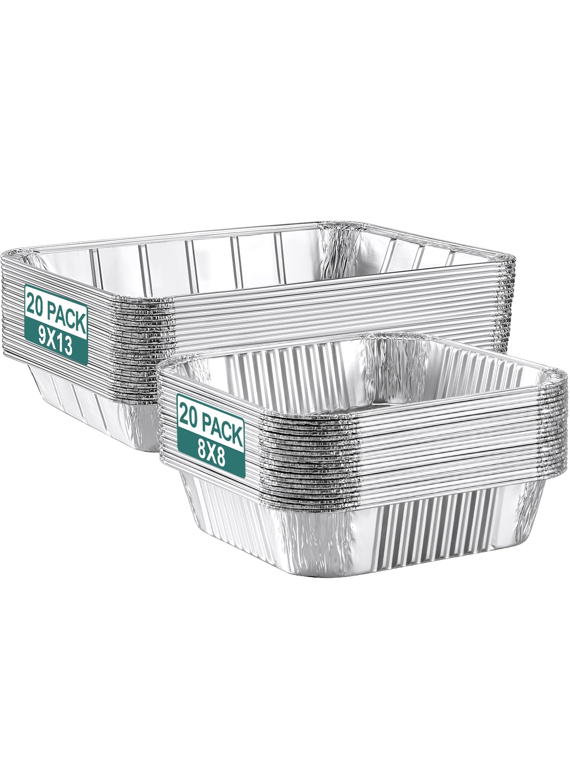 Amazon.com: NEEBAKE 40 Pack Disposable Aluminum Pans Combo Set - 20 ...