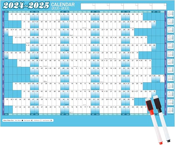 JOFONY Wall Planner 2024-2025 Yearly Calendar JULY 2024 - JULY 2025 ...