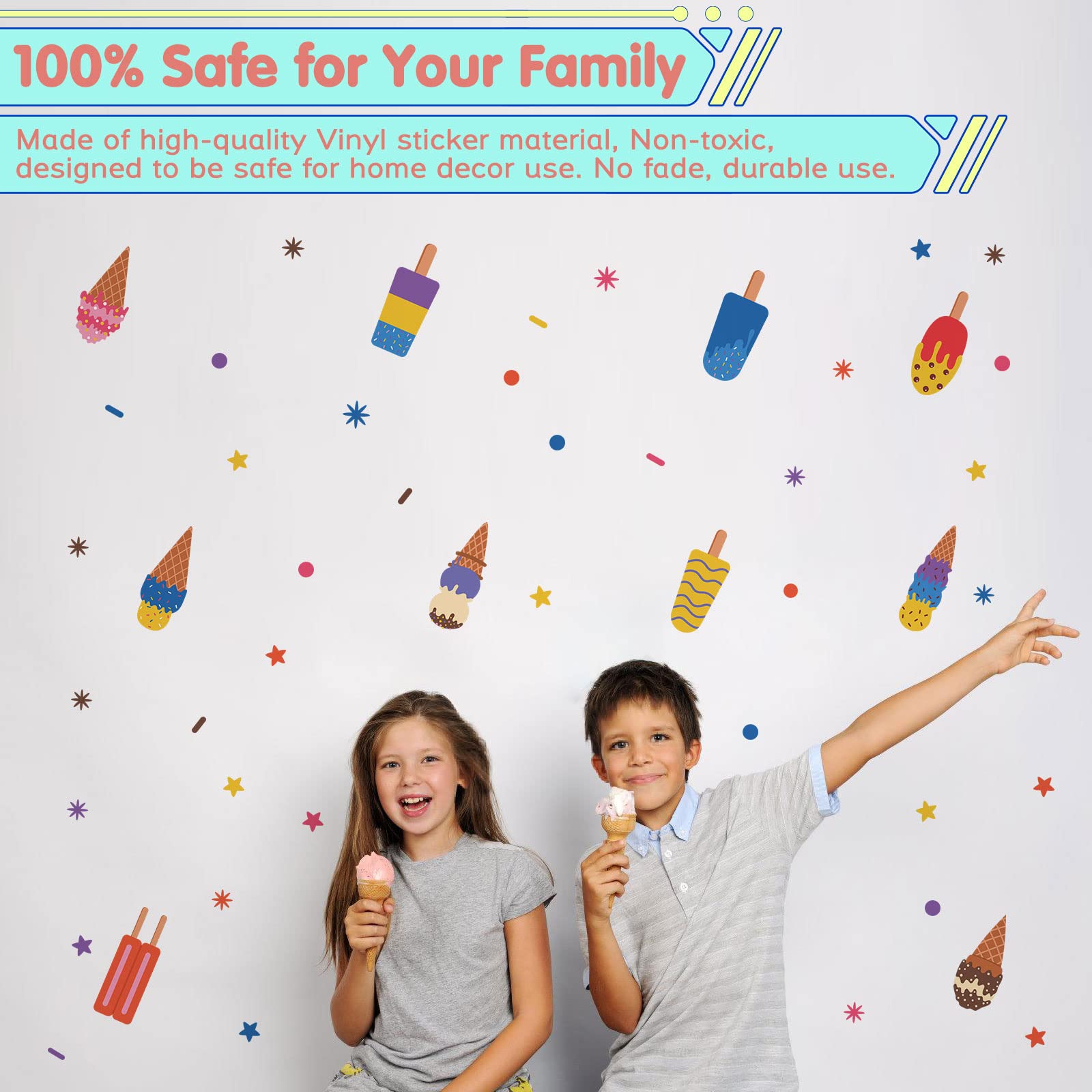 Snapklik.com : Colorful Ice Cream Wall Decal Sweets Stickers Ice Cream ...