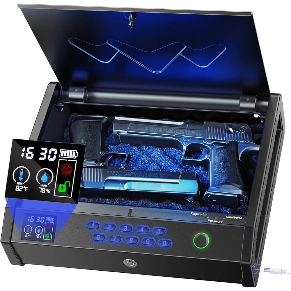 $13/mo - Finance Gun Safe, Biometric Gun Safes for Pistols with LCD ...