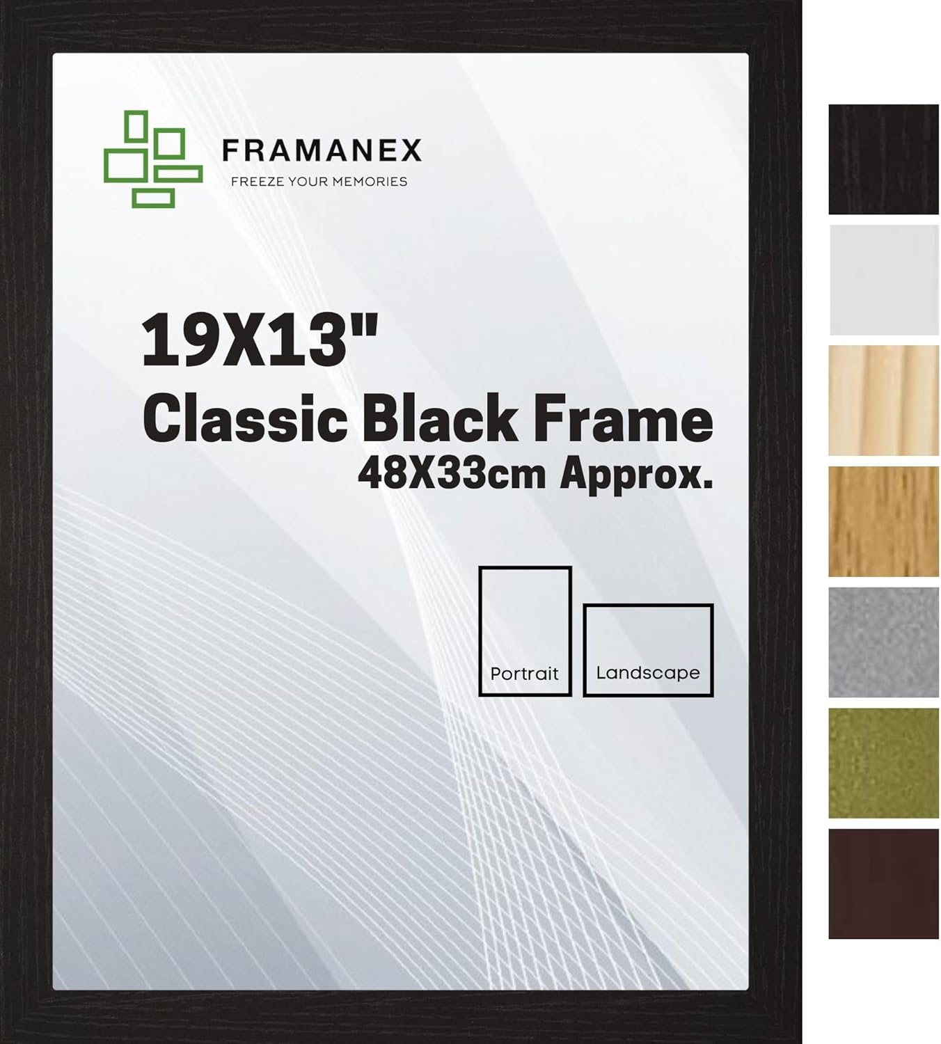FRAMANEX Modern Dome Shape Frames | Black Colour 19X13 Picture Photo ...