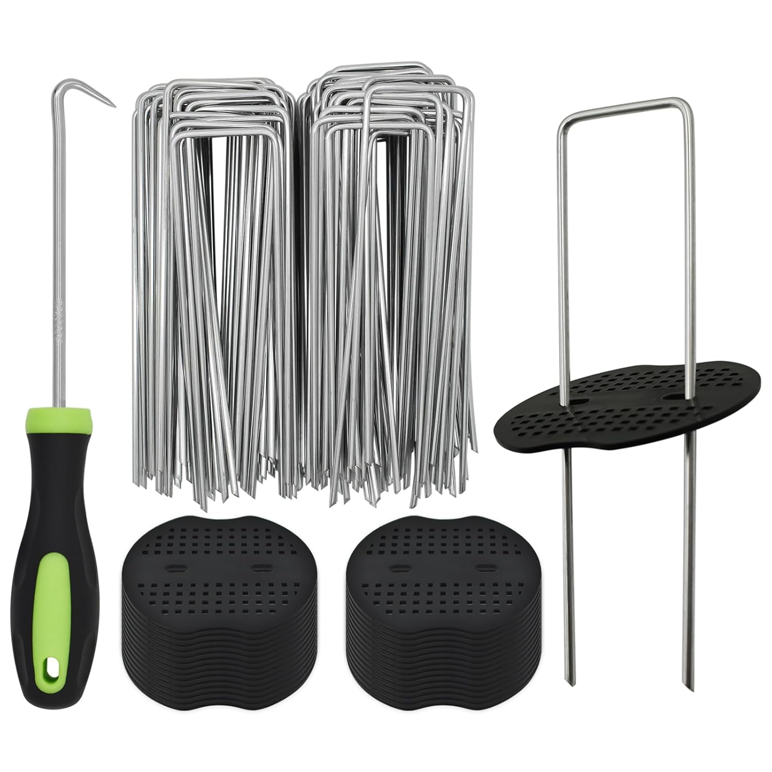 Amazon.com : BDS-HOME 100sets Heavy Duty Garden Landscape Staples and Fixing Gasket with 1pc ...