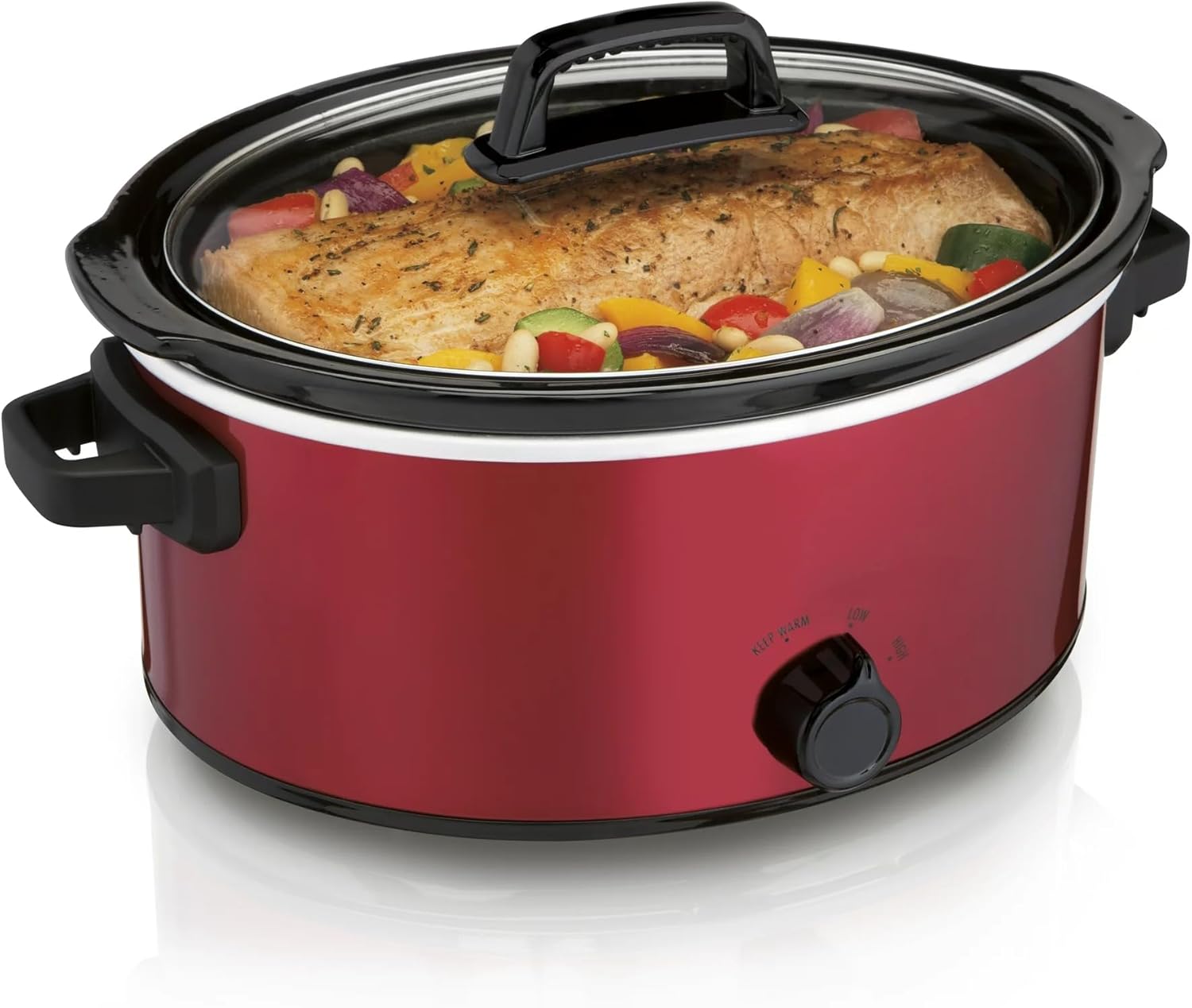 Amazon.com: Efficient 6-Quart Red Slow Cooker - Large Capacity to Serve ...