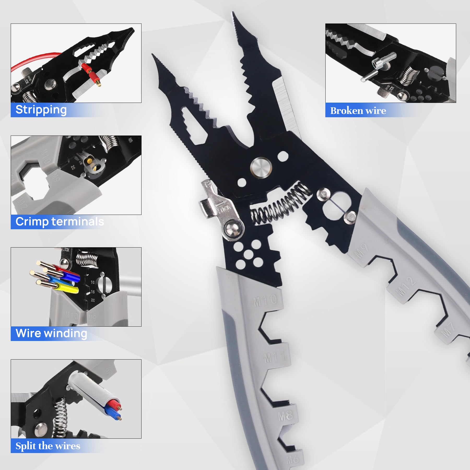 Snapklik.com : YINLONGDAO 28-in-1 Wire Stripper Tool, 8-Inch Wire ...